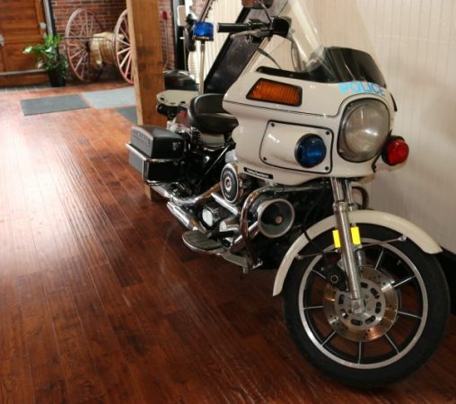 Vintage Harley-Davidson Police Model On Display At Brewery In City ...
